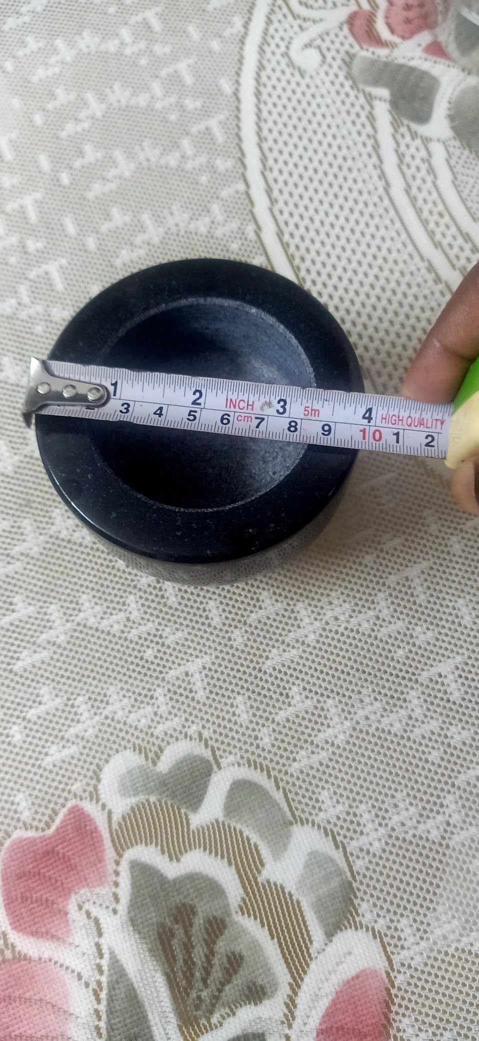 EZAHK Black Granite Stone Mortar and Pestle Set for Spices, Okhli ...