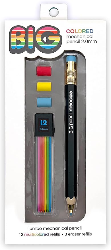 Amazon.com : SNIFTY BIG Colored Mechanical Pencil Set - 1 Pencil + 12 ...