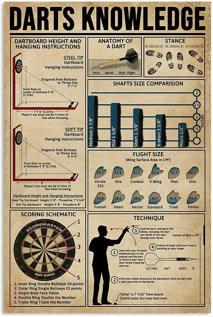 Amazon.com : PAIION Pool Knowledge Metal Tin Sign Billiard Room Decor Vintage Basic Theory ...