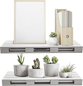 Amazon.com: Sorbus Floating Pallet Shelves - Set of 2 - Rustic ...