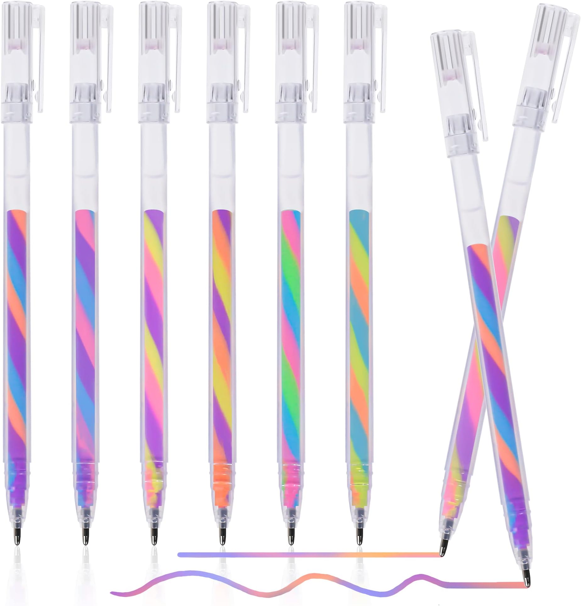 Amazon.com: NQEUEPN 6pcs Rainbow Gel Pens, Magic Gel Ink Pens Mixed ...