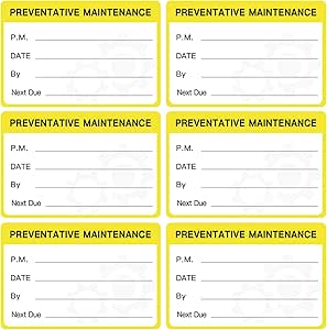 Amazon.com : 120PCS Preventative Maintenance Stickers, Service Tags ...