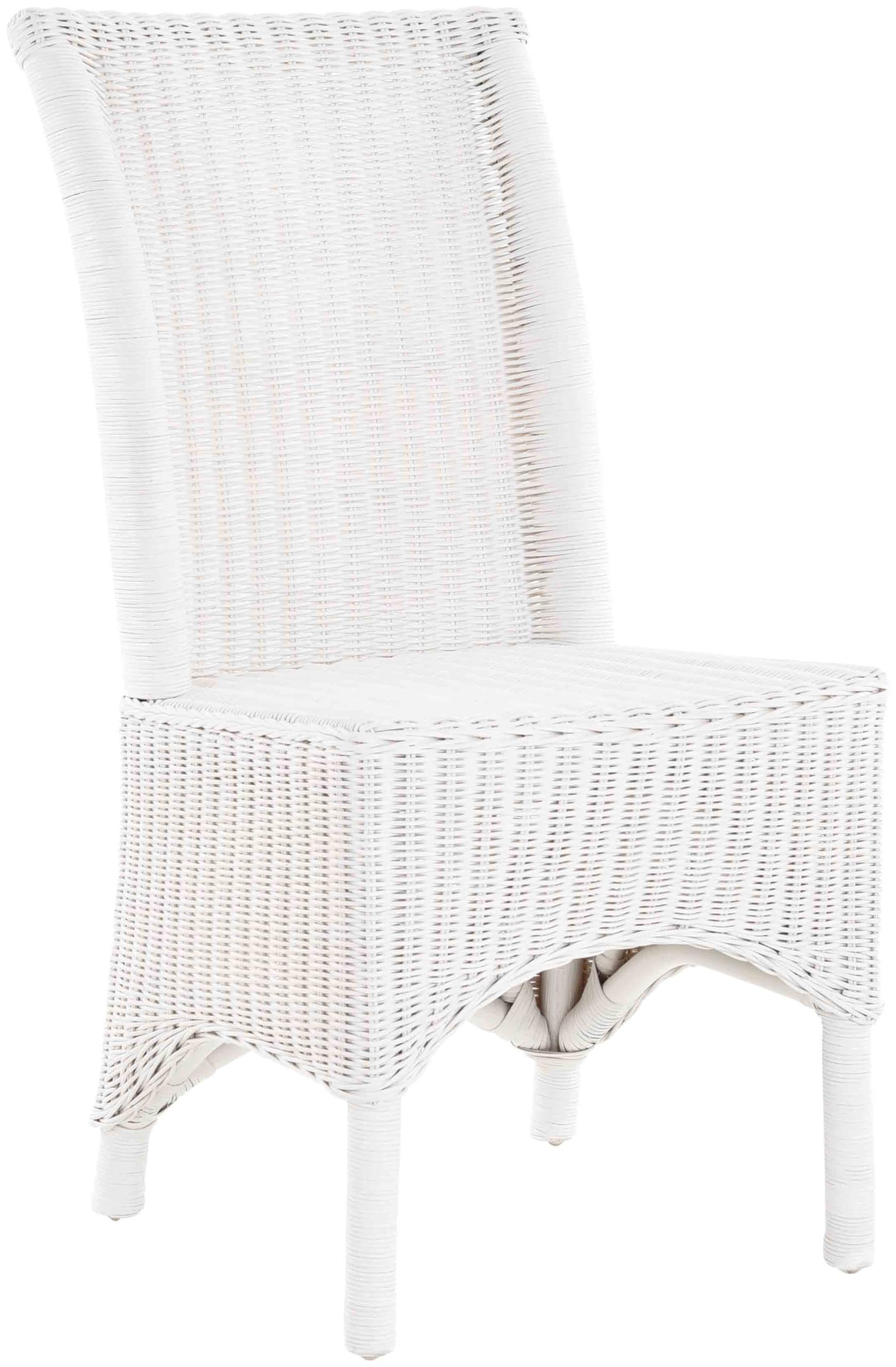 Rattan Dining Chair, High-Back Wicker Dining Room Chair, White : Amazon ...