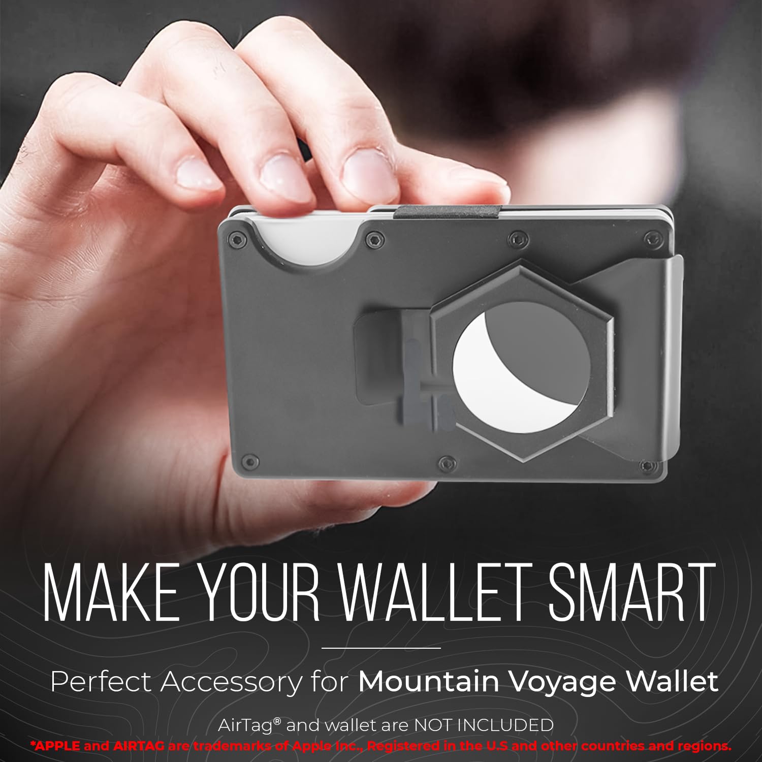 Airtag Money Clip Mountain Voyage Minimalist Cash Strap Wallet - Slim ...