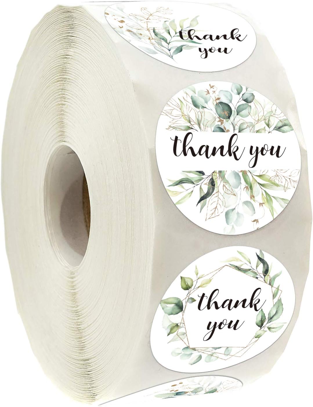 Amazon.com : 500 Chic Golden Greenery Frames Thank You Label Stickers ...