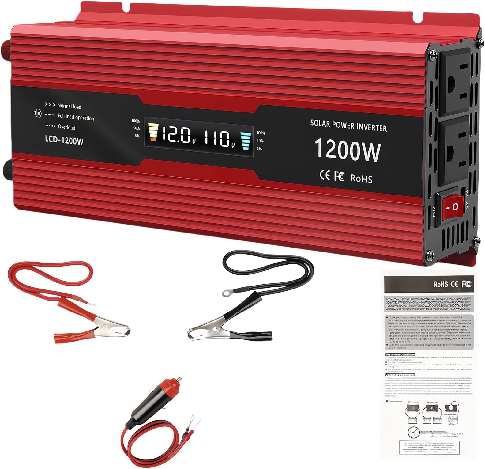 Amazon.com: SLWHYZL 1200W Inverter, Power Inverter, Inverter 12V to ...