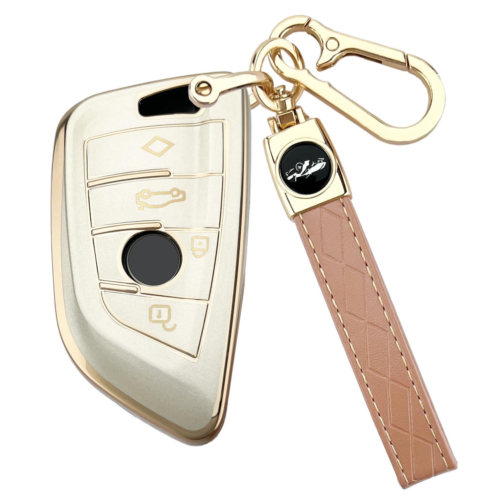 Amazon.com: Joouheax Soft TPU for BMW Key Fob Cover with Leather ...