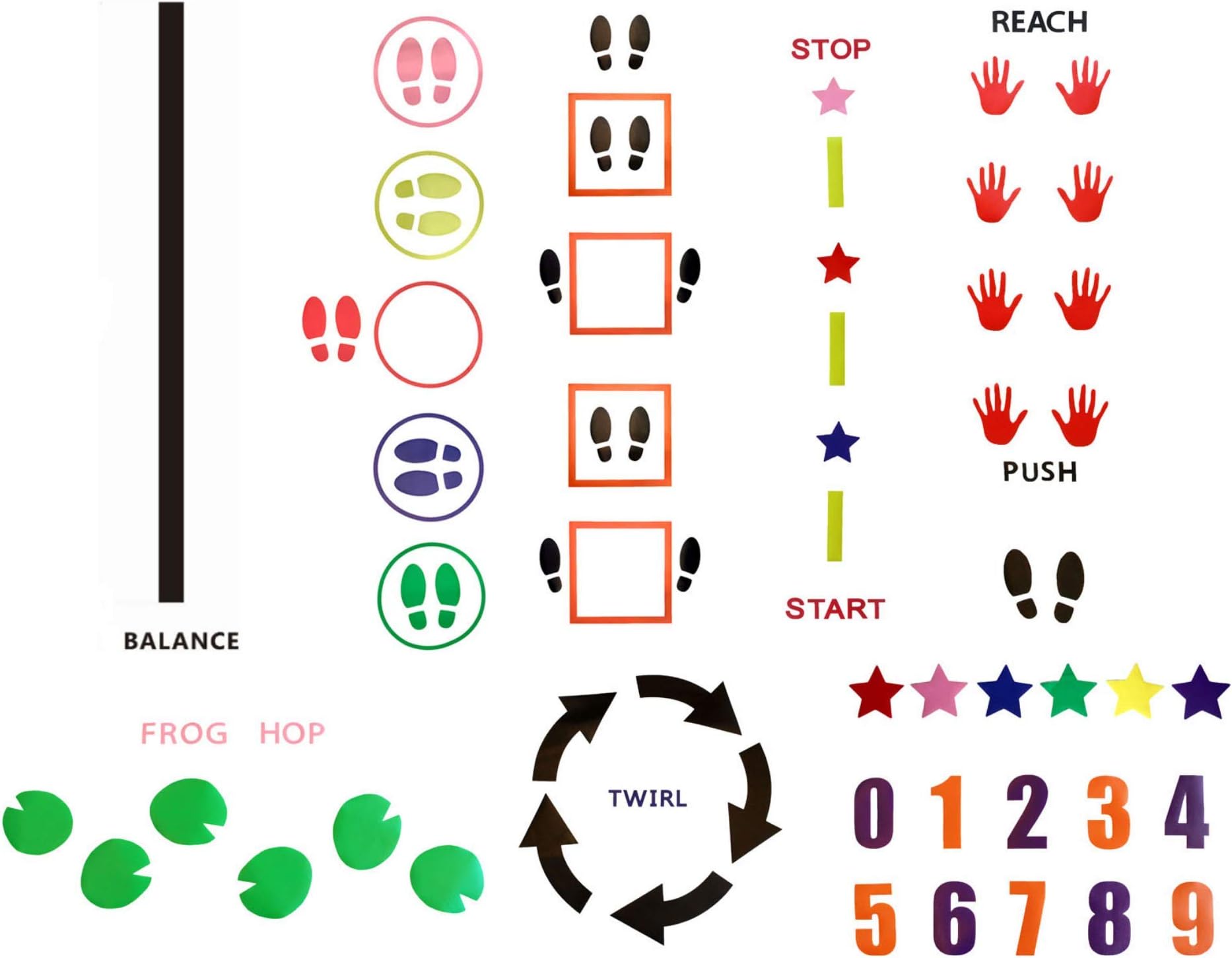 Amazon.com: Airplane Tip Toe Line Die-Cut Vinyl Sensory Walk Decals ...