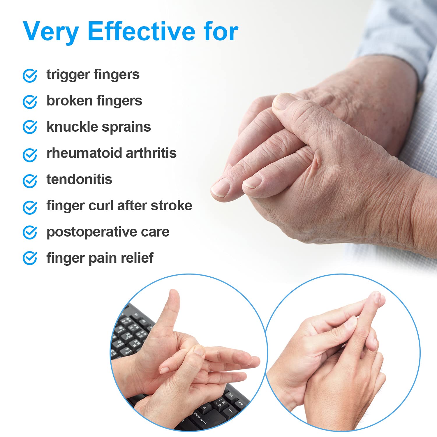 Buy Fracture 2 Fingers Splint Trigger Finger Adjustable Brace, Metal ...