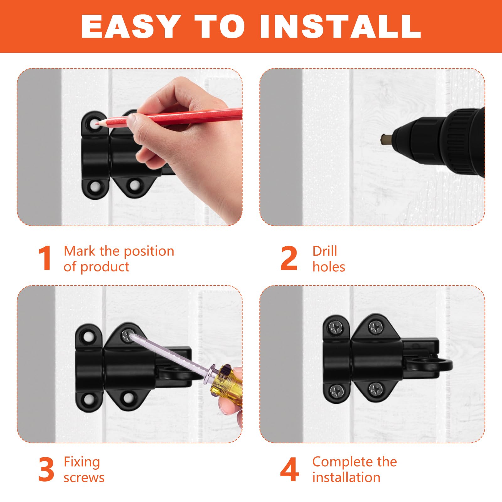 Snapklik.com : KOVOSCH 4 Pack Self-Closing Latches, Aluminum Spring ...