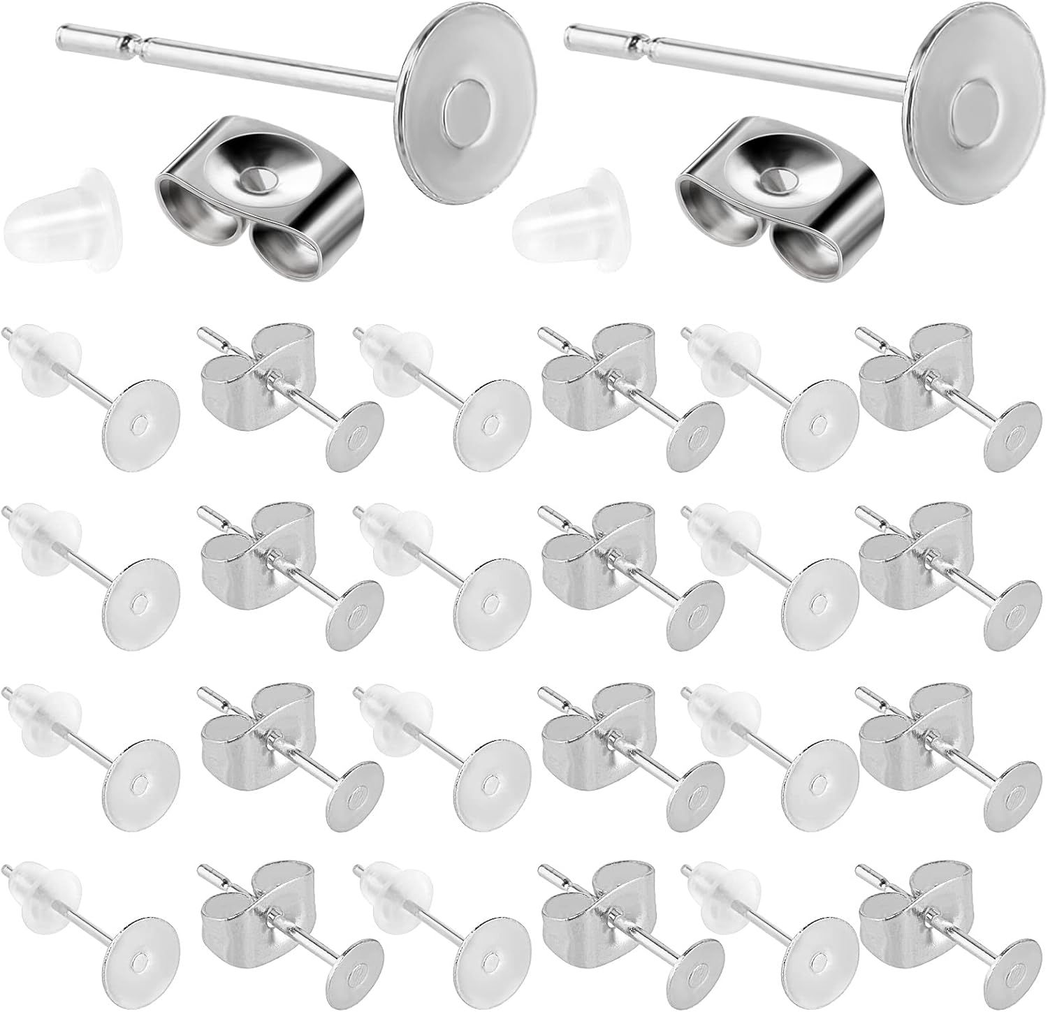 Teaaha 600 Stück Ohrstecker Rohlinge, Edelstahl Ohrringe Rohlinge ...