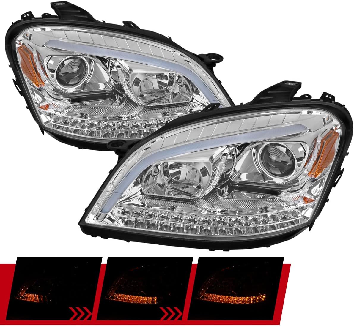 Amazon.com: Carpartsinnovate For 06-08 Benz W164 ML350 ML500 LED ...