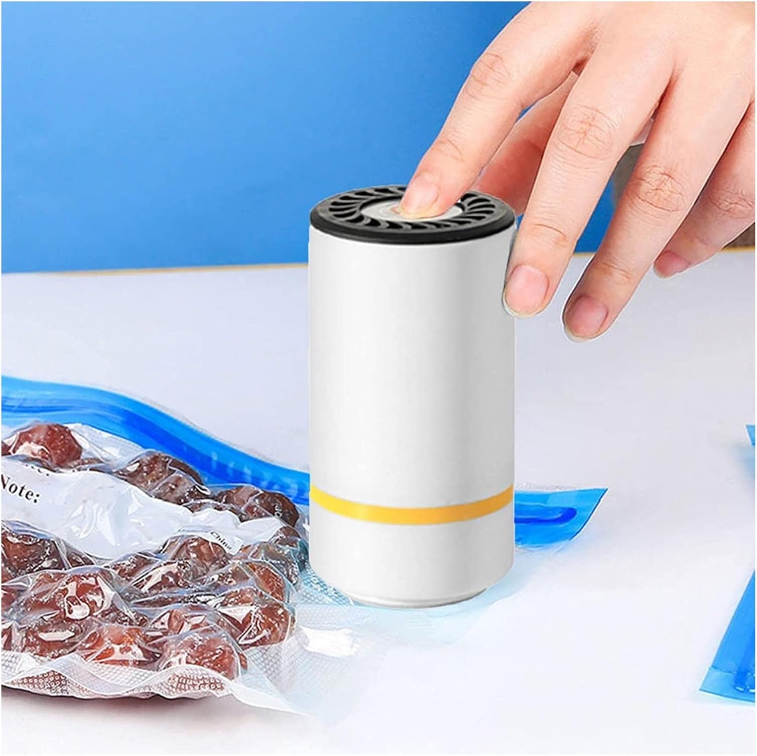 Amazon.com: MEGCCR Bag Sealer Handheld Vacuum Sealer, Portable Food Vacuum Sealer Machine, Food ...