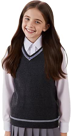 Amazon.com: Markest Unisex Sweater Vest Kids Knit V-Neck Sleeveless ...