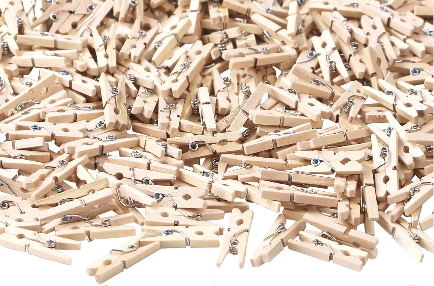 Prescent 100pc Mini Wooden Clips 1 inch size for Pictures, Gift ...