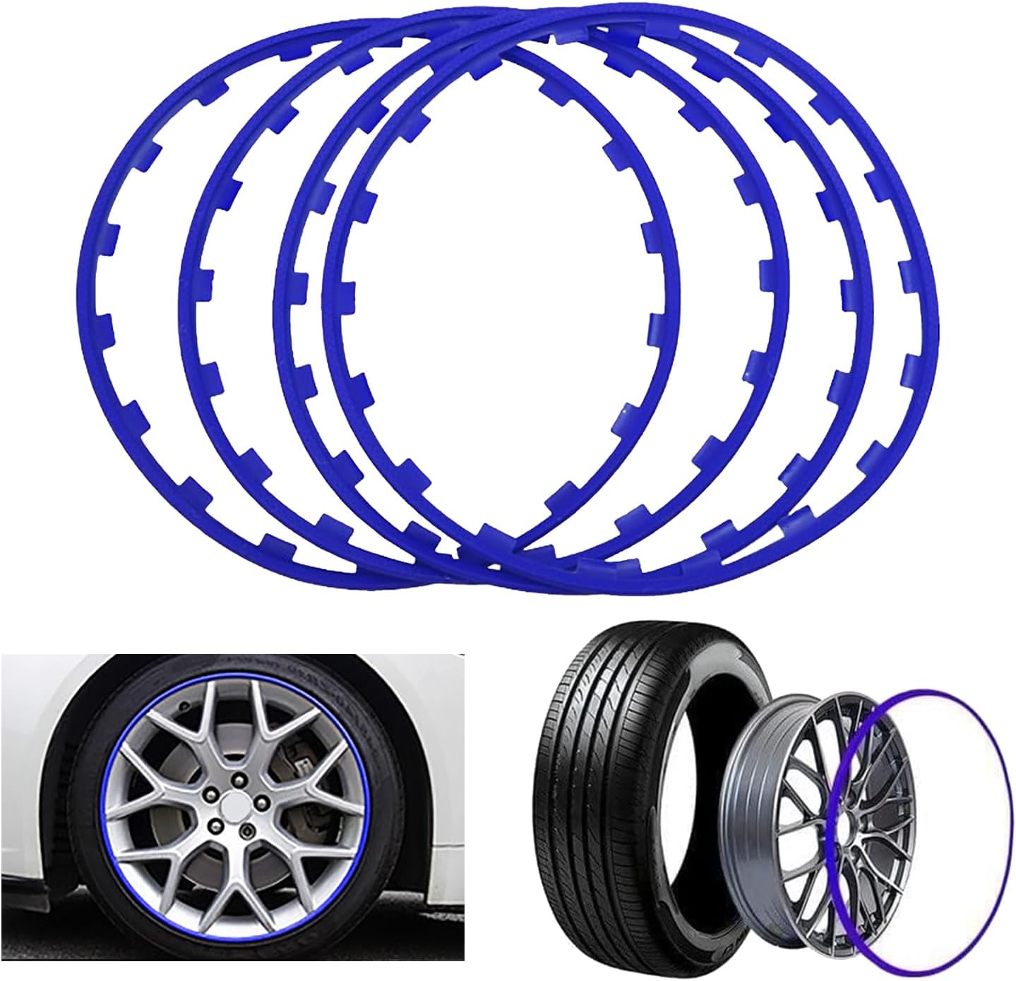 Car Vehicle Wheel Rims Protectors(16-21Inch), 4-Piece Car Rim Edge ...
