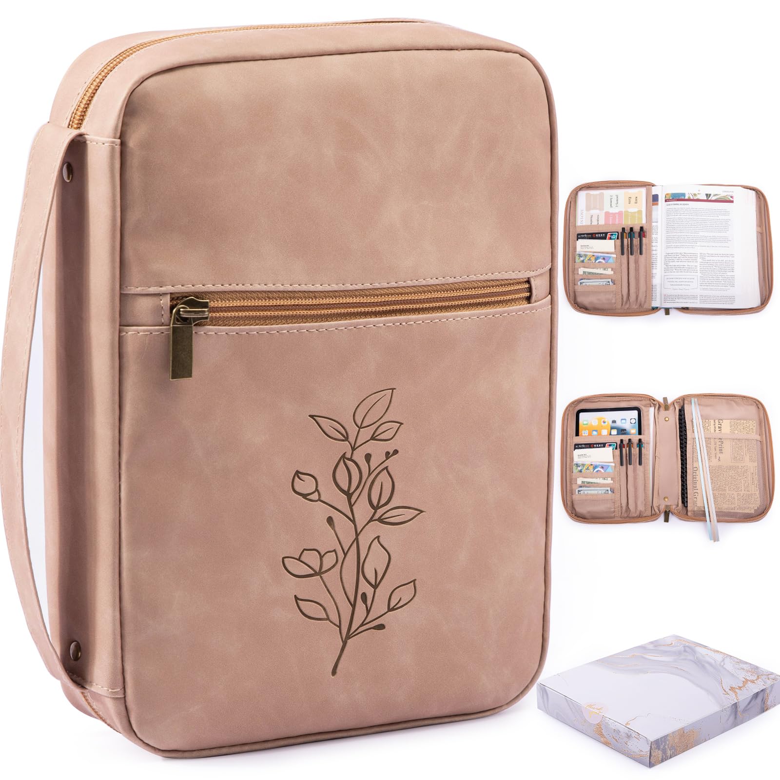 Amazon.com: PU Leather Bible Cover for Men, Women Packed In Gift Box ...