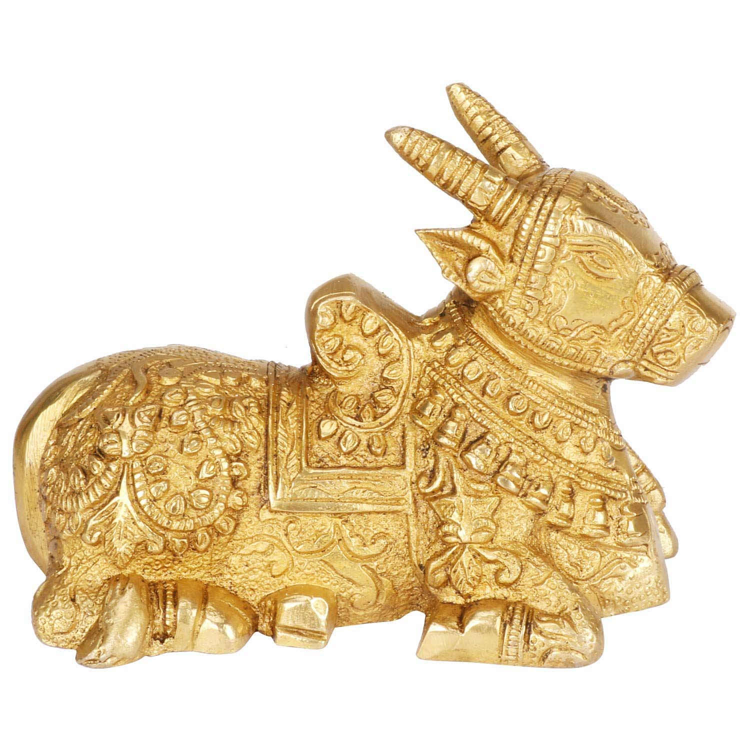 Buy Kartique Brass Shiva Seated Nandi Statue |Shivji Vehicle ...