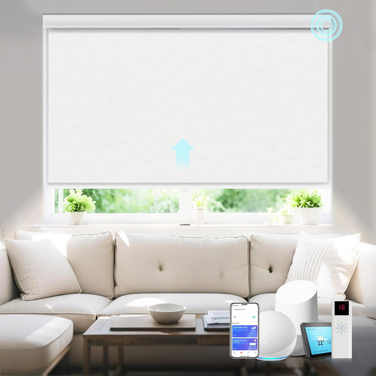 Amazon.com: COOLWINDS Motorized Blinds with Remote Smart Blackout Shades Electric Curtains ...
