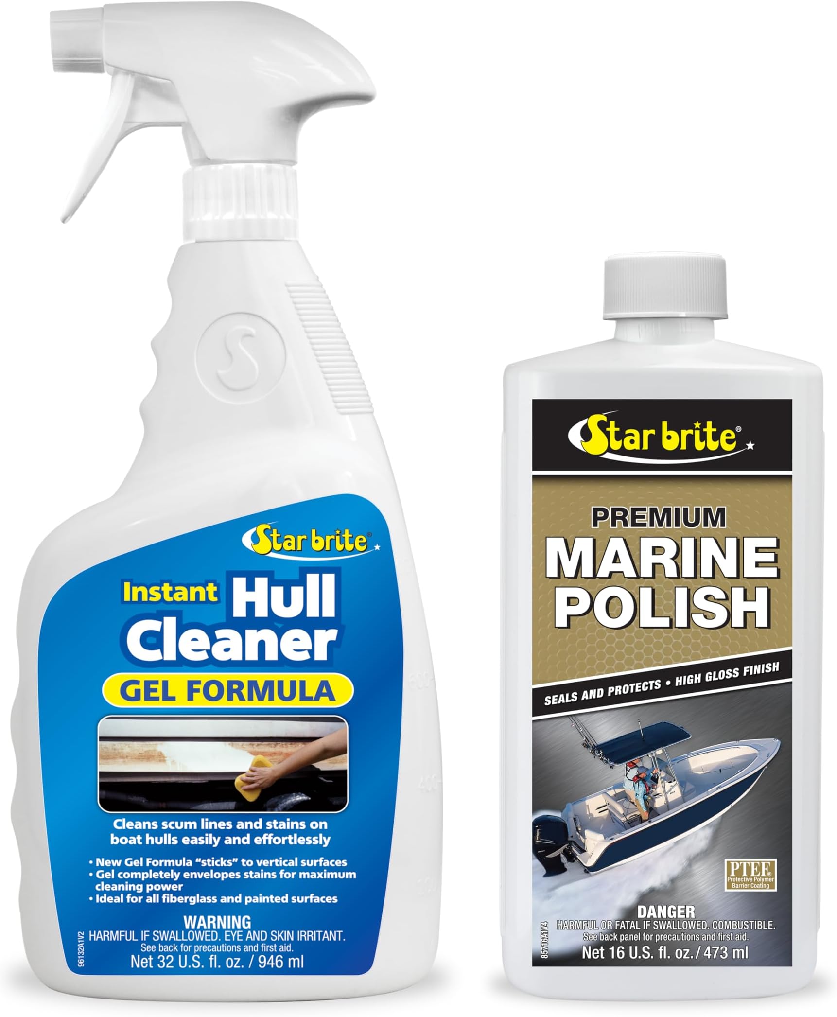 Amazon.com: STAR BRITE Instant Boat Hull Cleaner + Marine Polish Bundle ...
