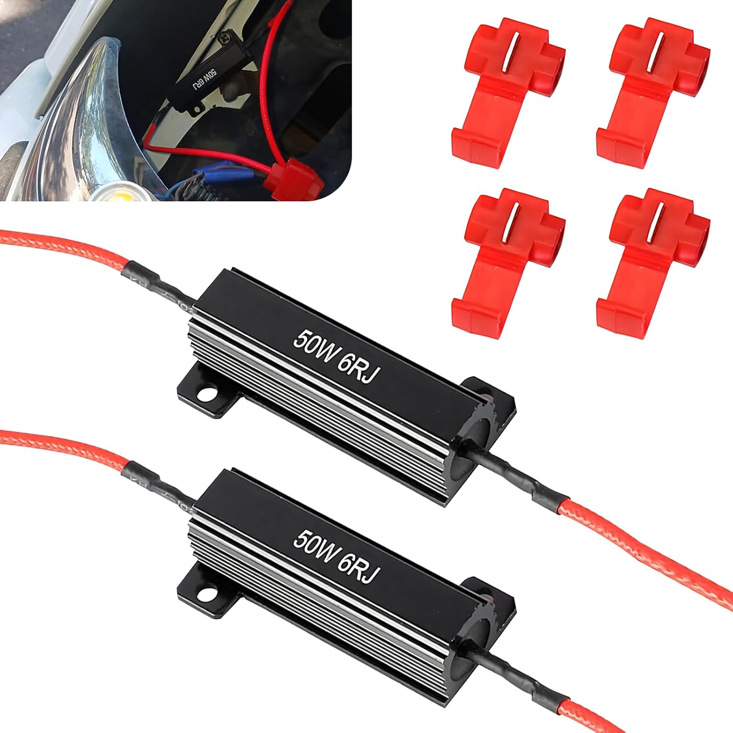 Amazon.com: Nowkont 2 PCS Car Light Bulb Resistor, 50W 6RJ High Heat ...