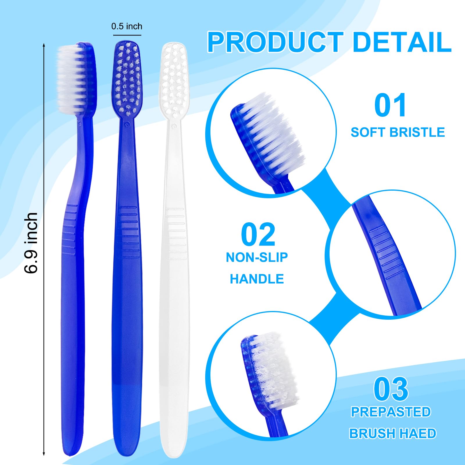 Snapklik.com : Gisdo 500 Pcs Prepasted Disposable Toothbrushes Bulk ...