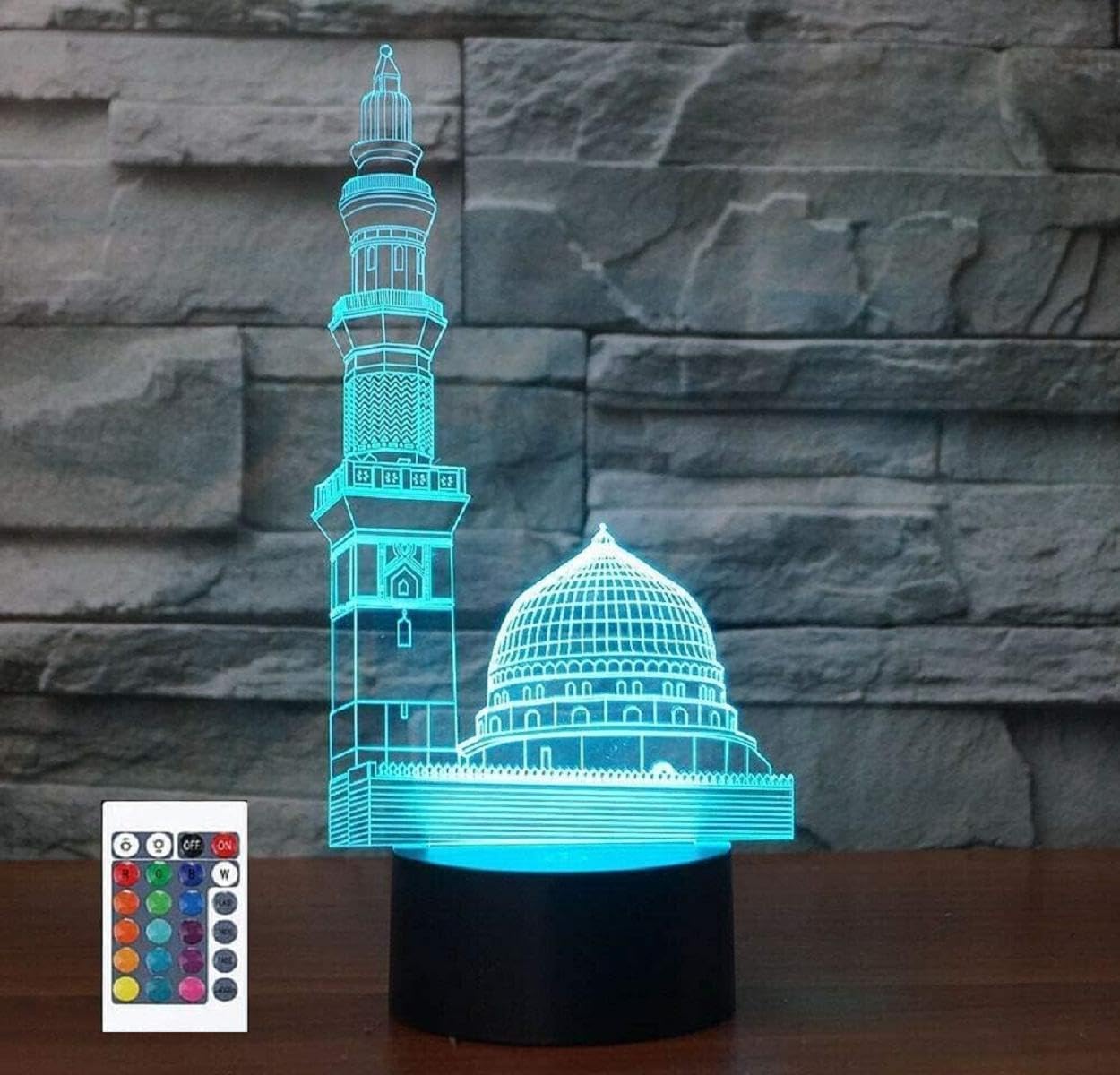 FXUS 3D Islamic Muhammad Allah Ramadan Night Light Powered Remote ...