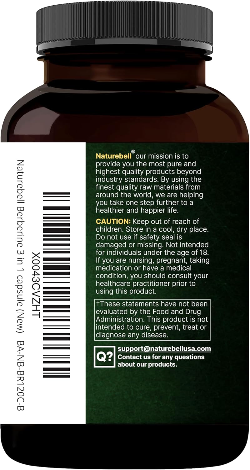 Berberine Supplement | Plus True Ceylon Cinnamon & Turmeric Root – 97% ...