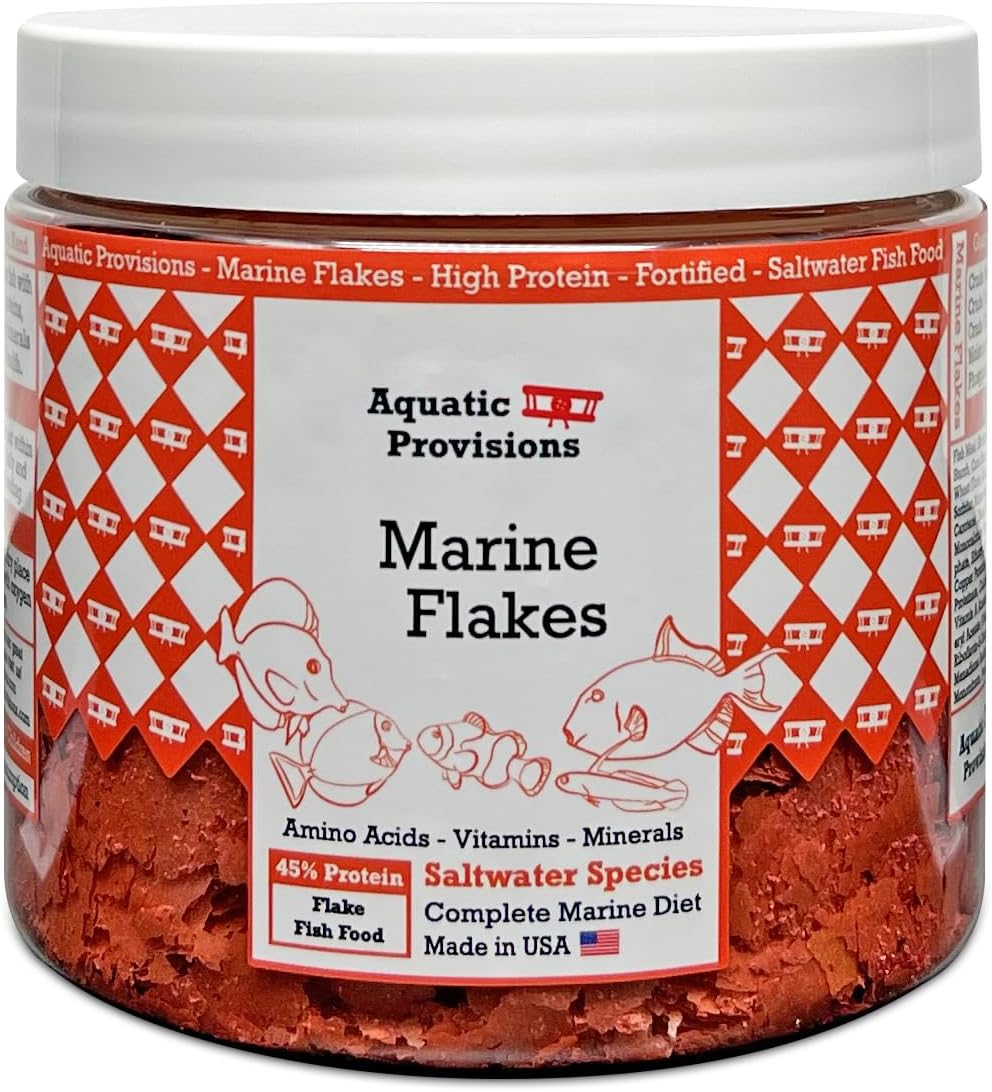 Amazon.com: Marine Flakes Fish Food 1.77 oz, for Saltwater Aquarium ...