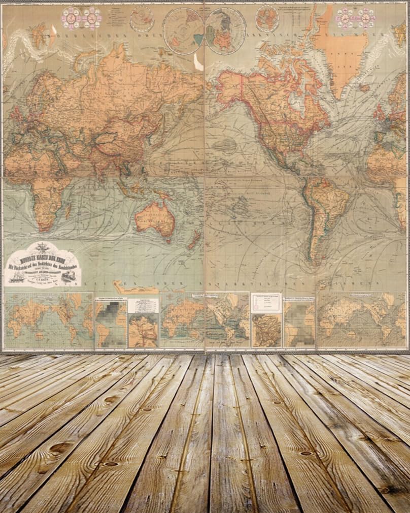 Amazon.com : CORFOTO 10x8ft World Map Backdrop Adventure Begins Travel ...