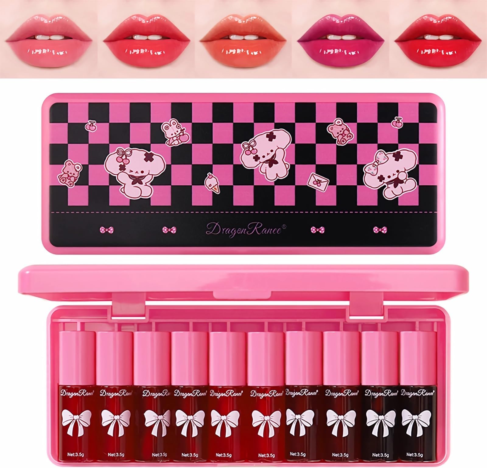 Amazon.com : 10 Colors Lip Stain Long Lasting Waterproof, Tinted Cheek ...