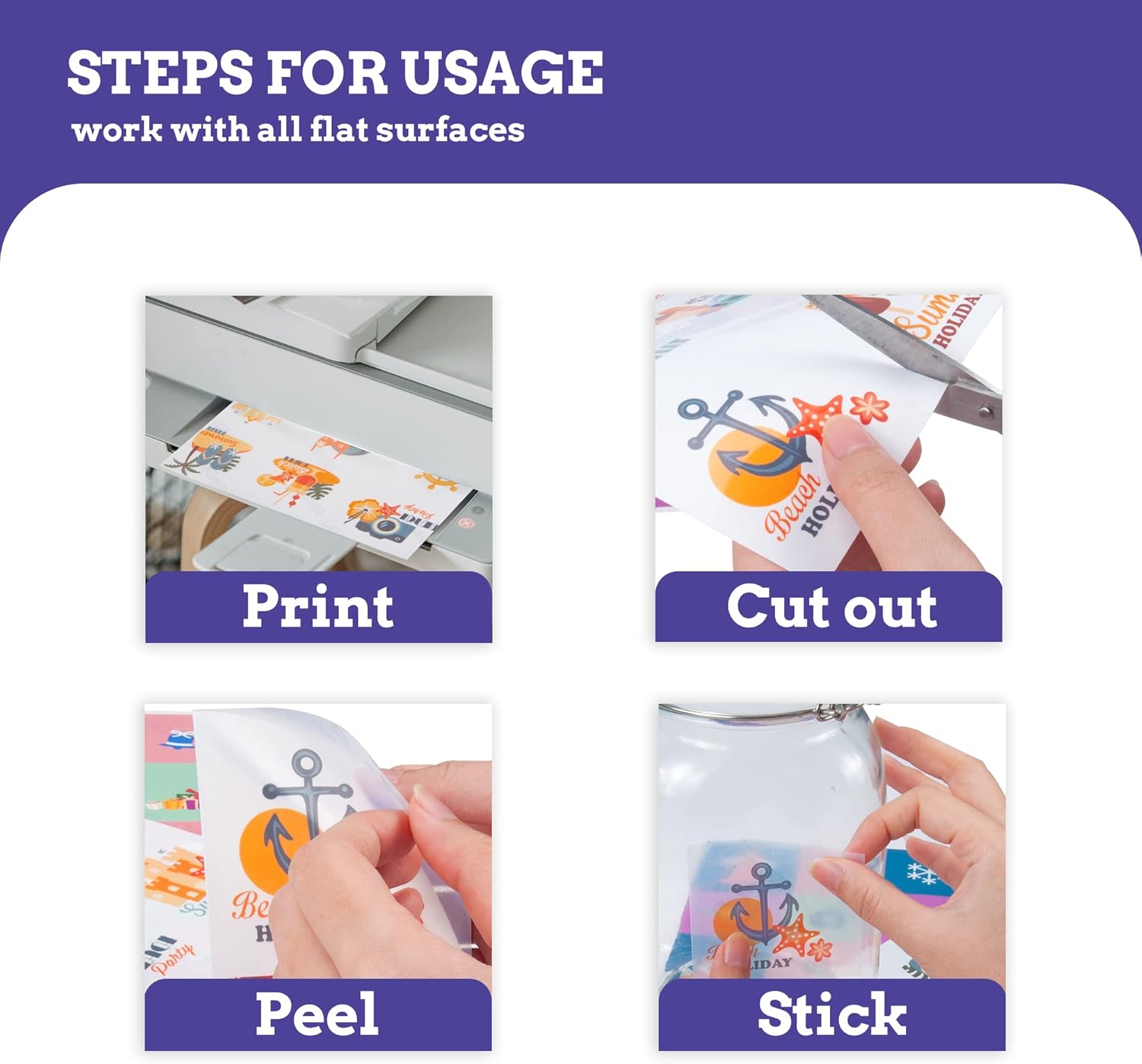 DGBDPACK Papel adhesivo de vinilo imprimible de 85 x 11 pulgadas papel ...