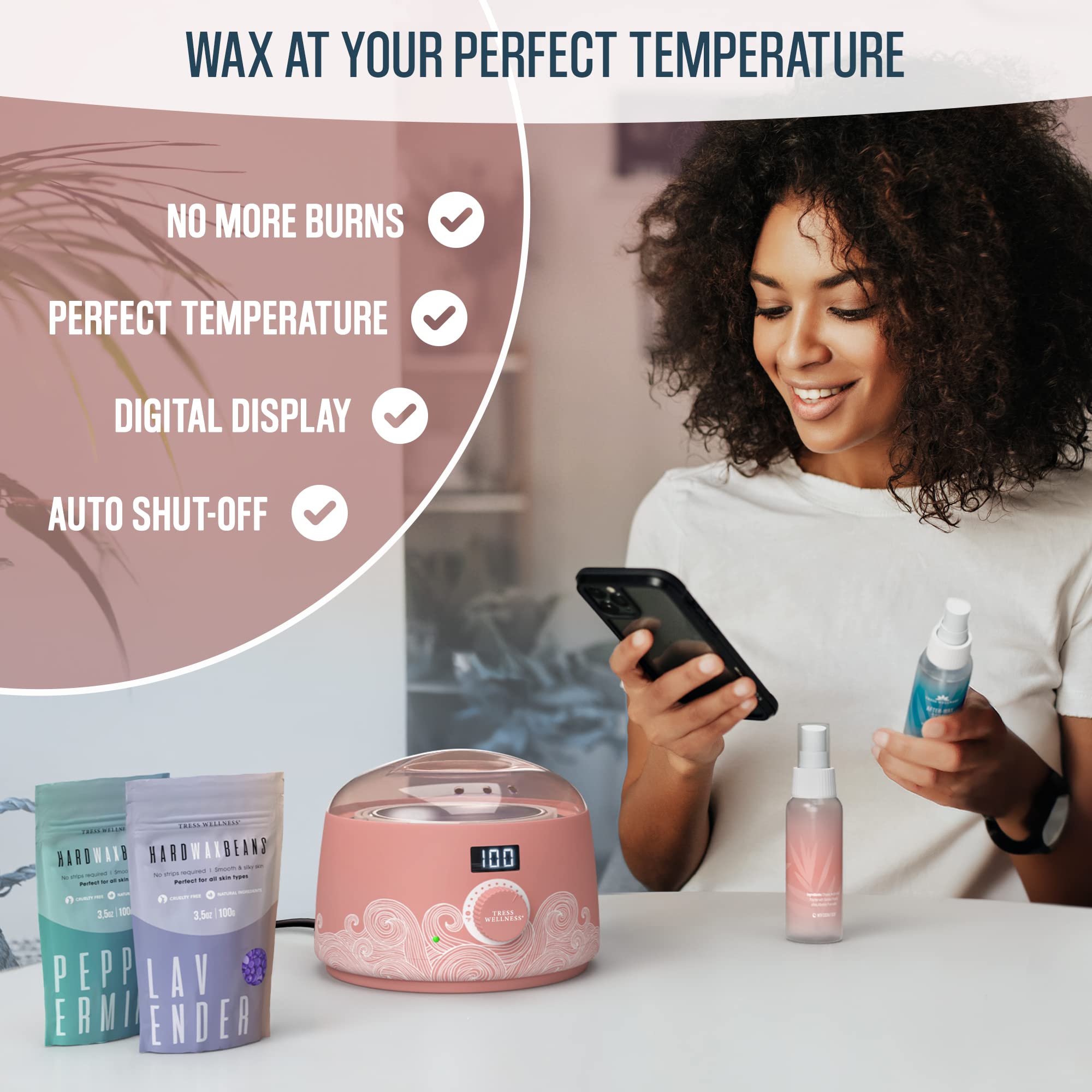 Tress Wellness Waxing Kit - Easy to use - Digital Display - For ...