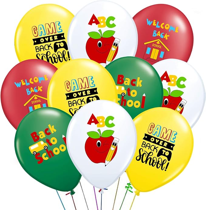 Amazon.com: Back to School Balloons/24 Pcs Colorful School Bus Pencil ...