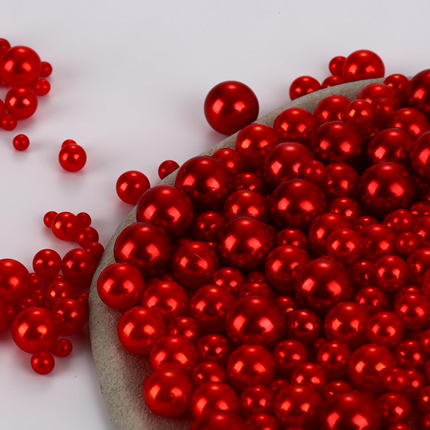 Amazon.com: 1000PCS Assorted Pearls Beads, No Holes, 3-10mm Crafts, Red ...