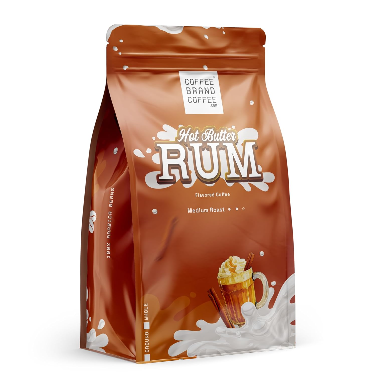 Amazon.com : Hot Butter Rum Medium Roast Flavored Ground Coffee Brand ...