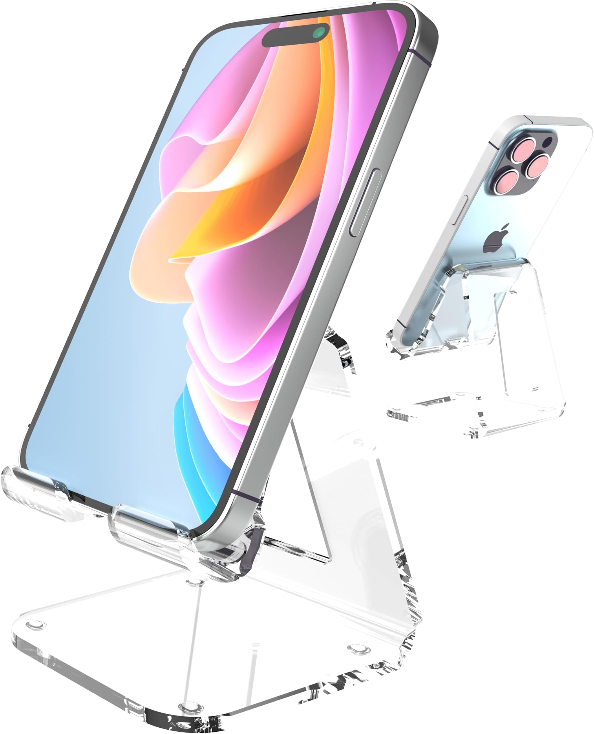 Amazon.com: Crpich Acrylic Cell Phone Stand, Portable Clear Phone Stand ...