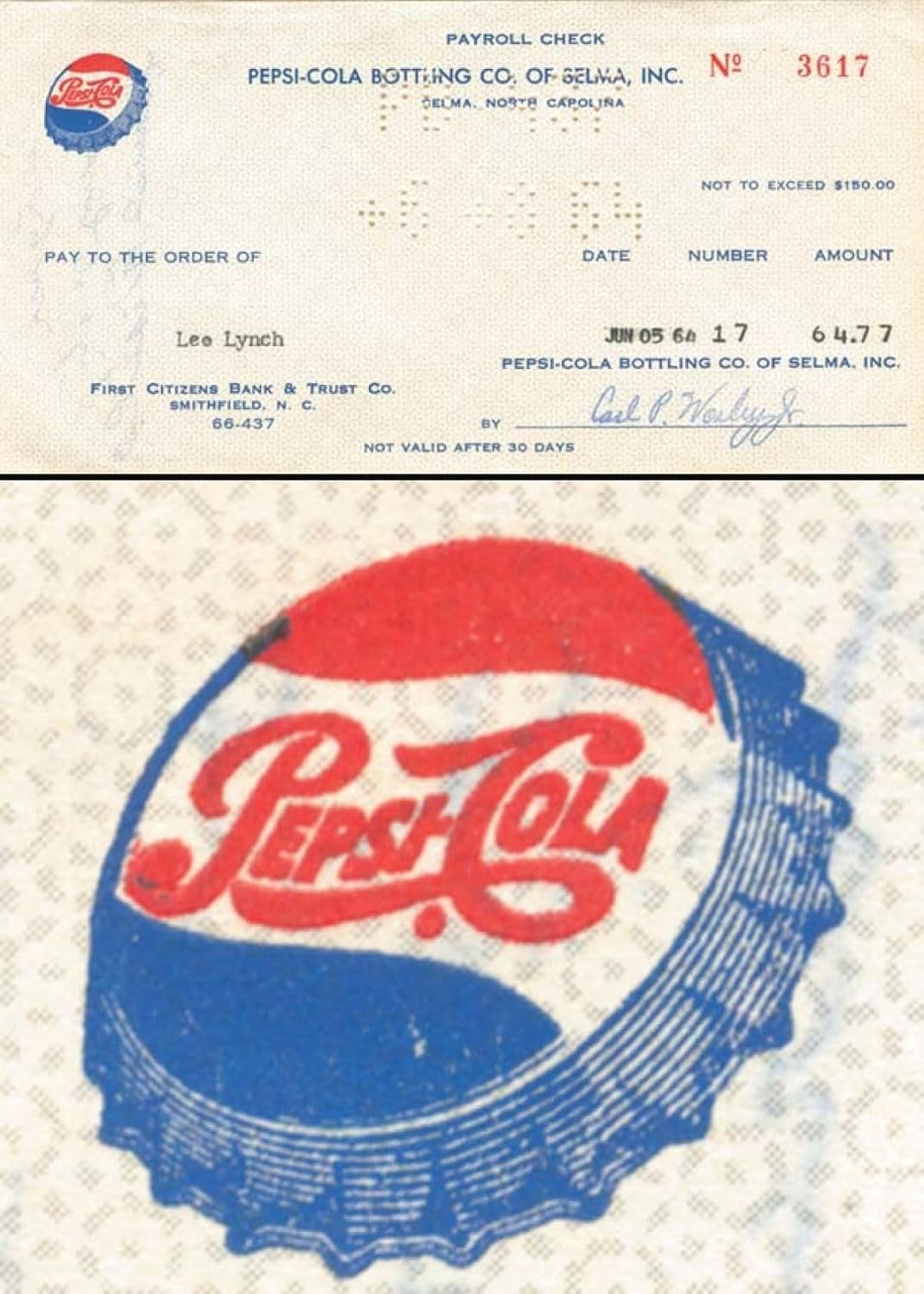 Amazon.com: Pepsi-Cola Bottling Co. of Selma, Inc. - 1960's dated ...