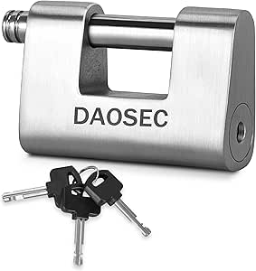 DAOSEC 80mm Heavy Duty Padlock with 3 Keys, 1/2" (12mm) Thick Shackle ...