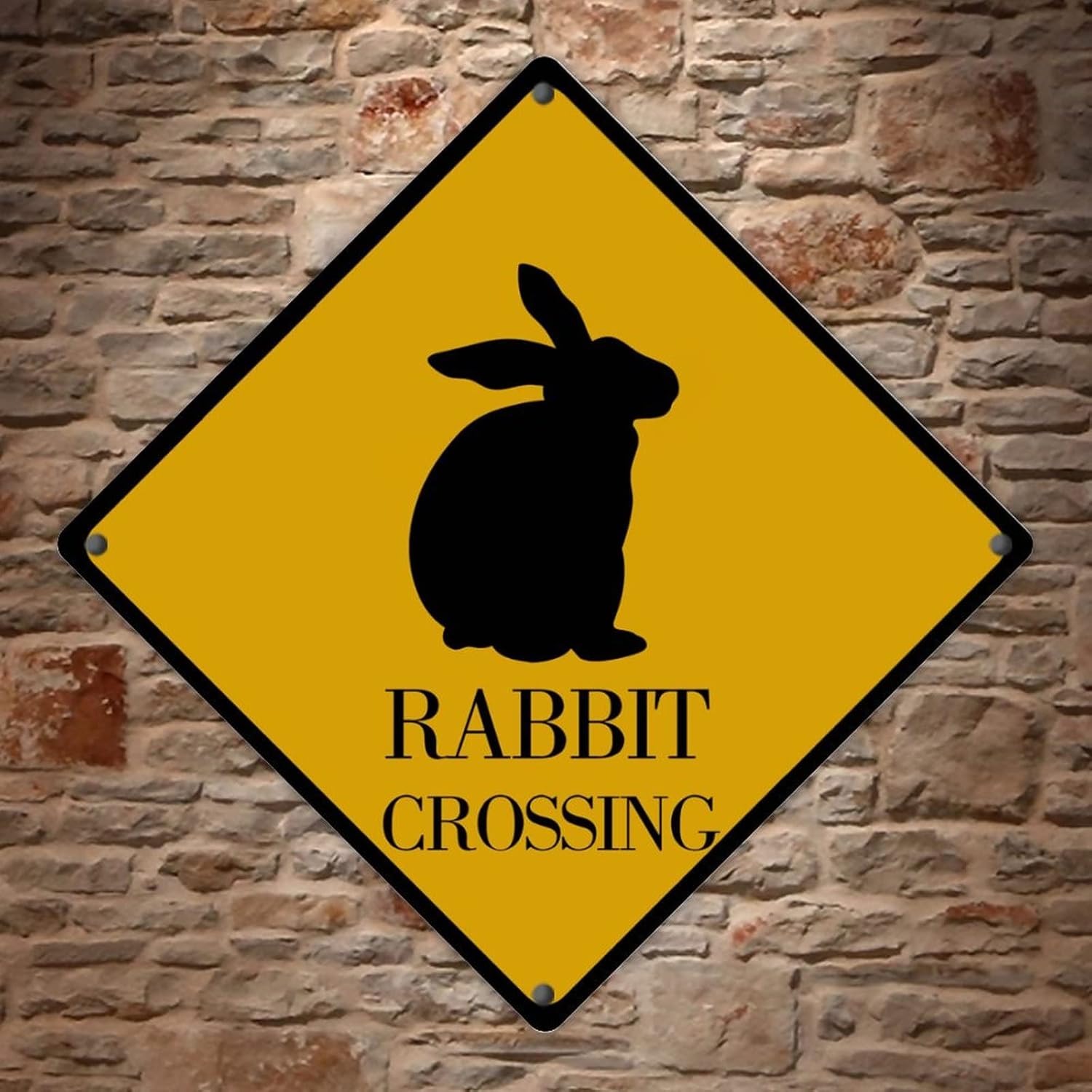 Amazon.com: Indicative Metal Sign Caution Animal Rabbit 12x12in ...