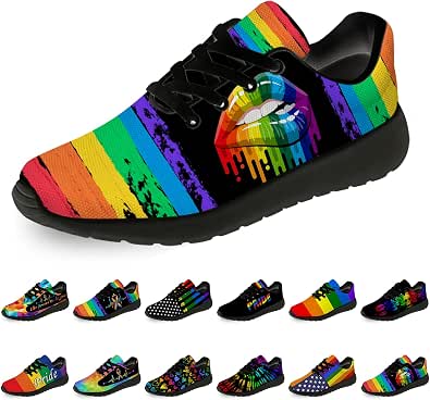 Amazon.com | LGBTQ Shoes for Women Men Running Shoes Walking Tennis ...