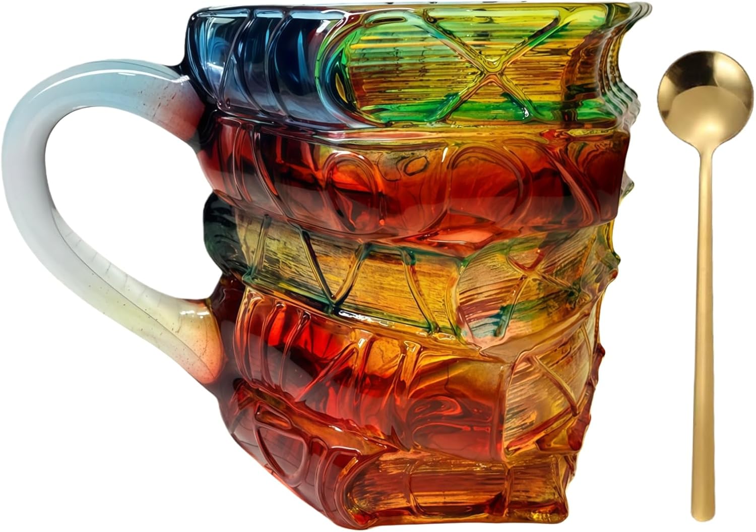 Amazon.com: 3D Painted Book Mug, Book Coffee Cup Stained Glass, Novelty ...