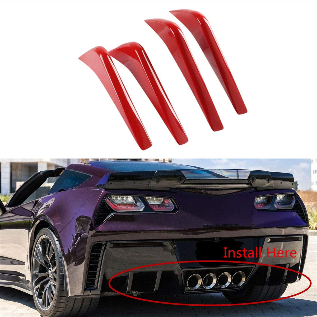 Amazon.com: MUTUSAISI Rear Bumper Lower Diffuser 4PCS Fins Compatible ...