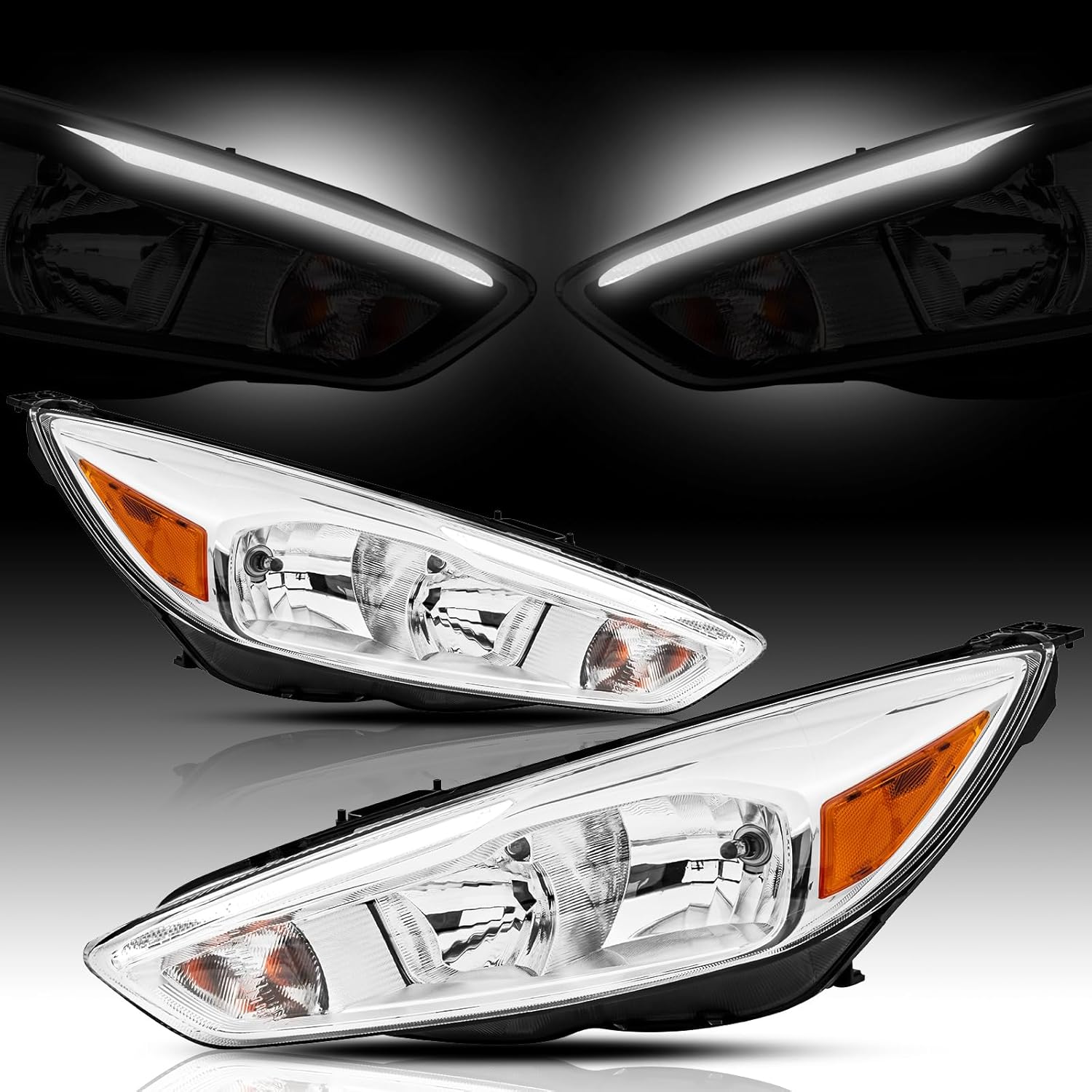 Amazon.com: Headlights Assembly w/LED DRL compatible with 2015 2016 ...