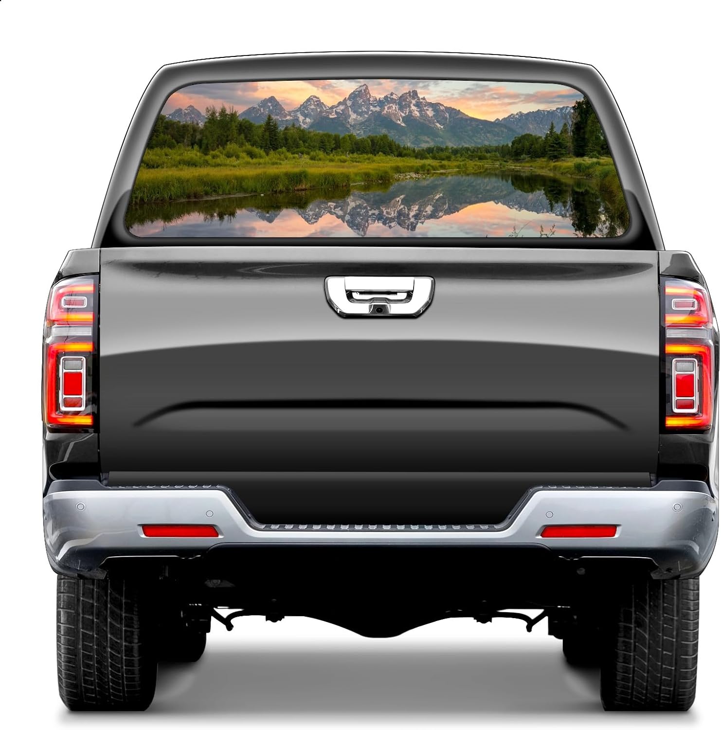 Amazon.com - Truck Rear Window Graphic Decals Mountain Lake Landscape ...