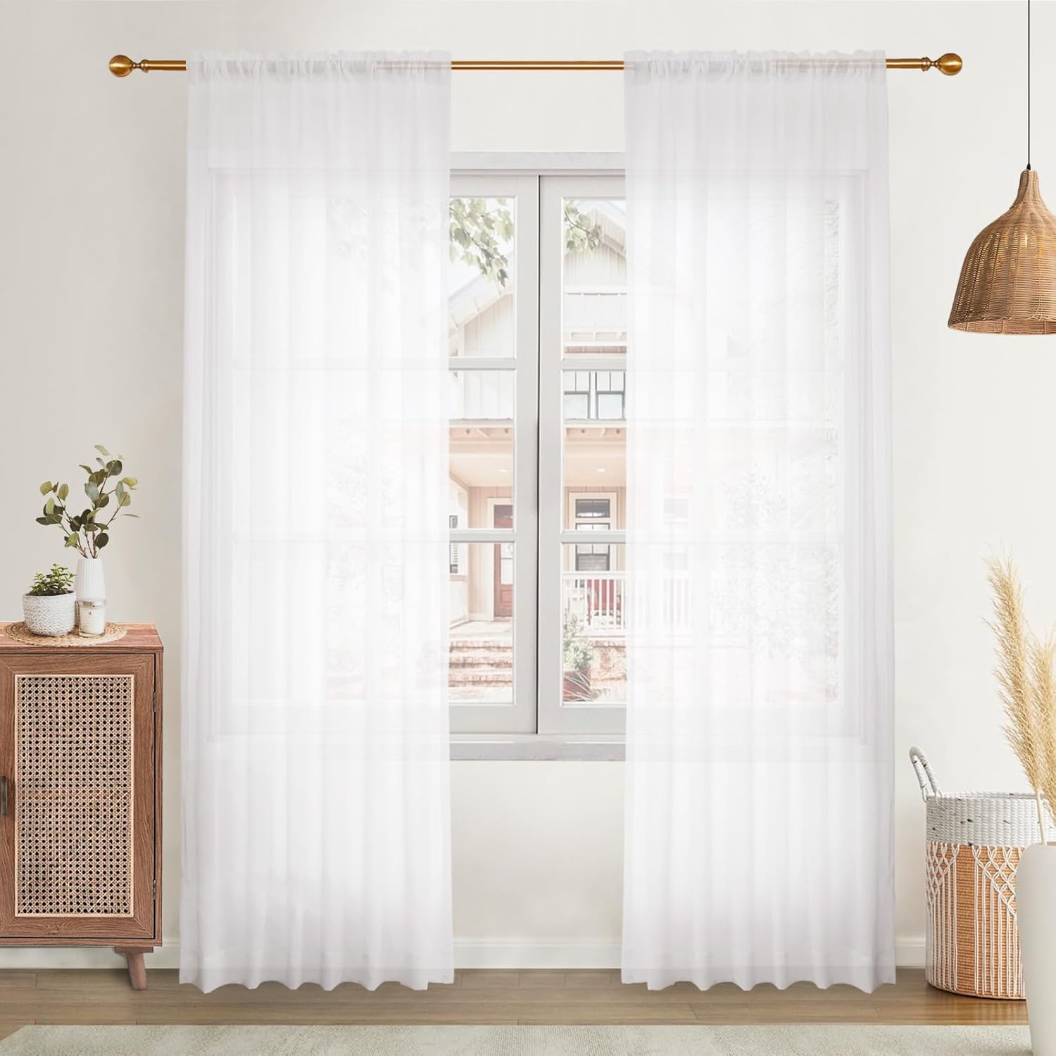 Amazon.com: DotheDrape Rod Pocket Curtain 88 inches Long Light ...