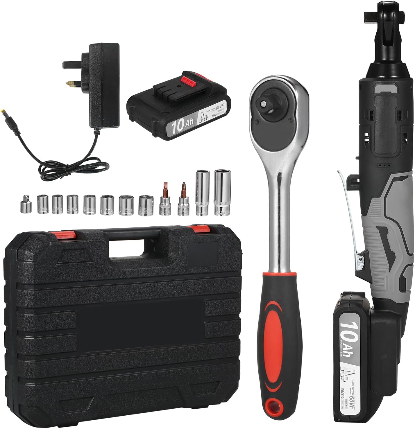 Vislone Cordless Electric Ratchet Wrench Set 3/8'' 320 RPM 21V Battery ...
