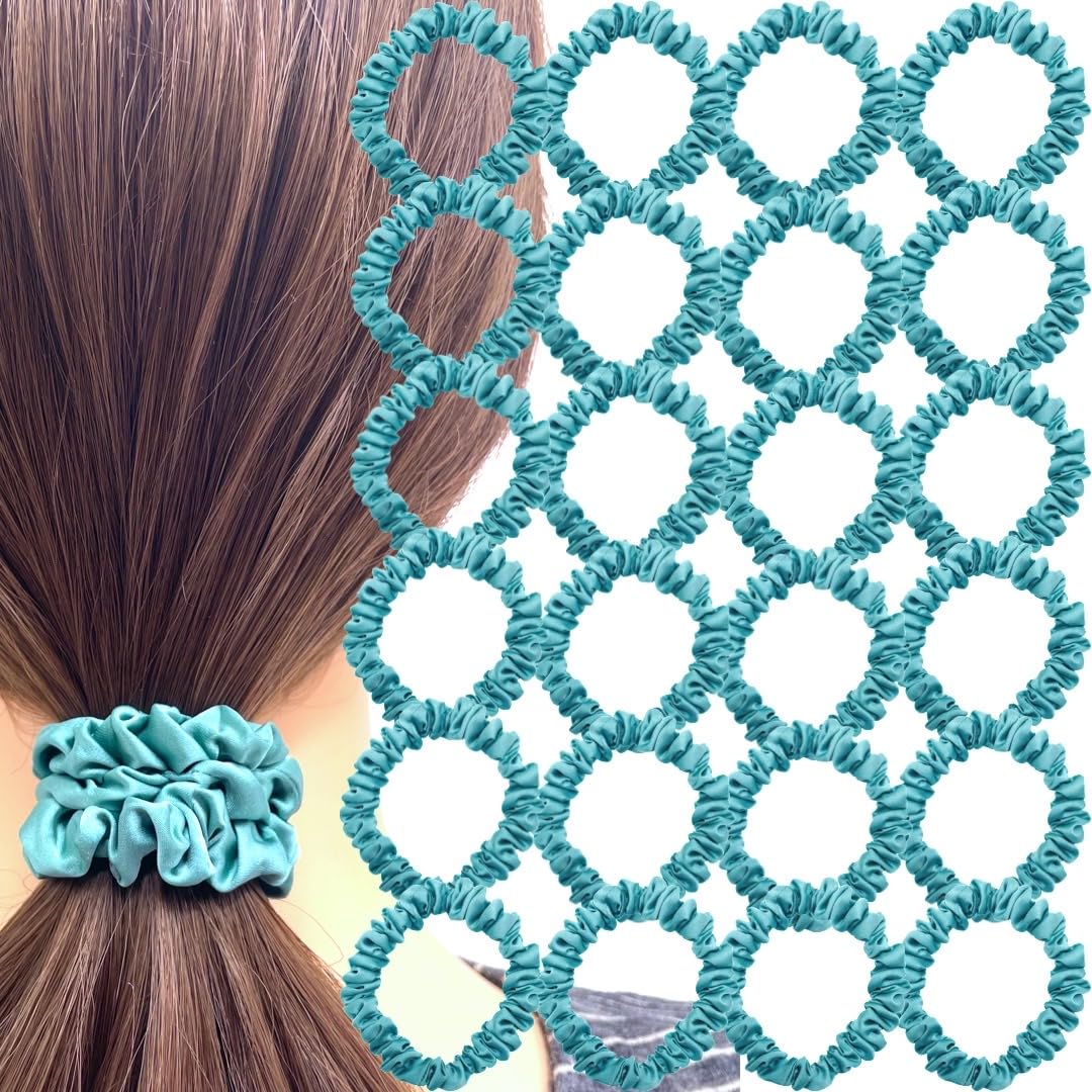 Amazon.com : Firecolor Chic 24PCS Small Black Skinny Scrunchies for ...
