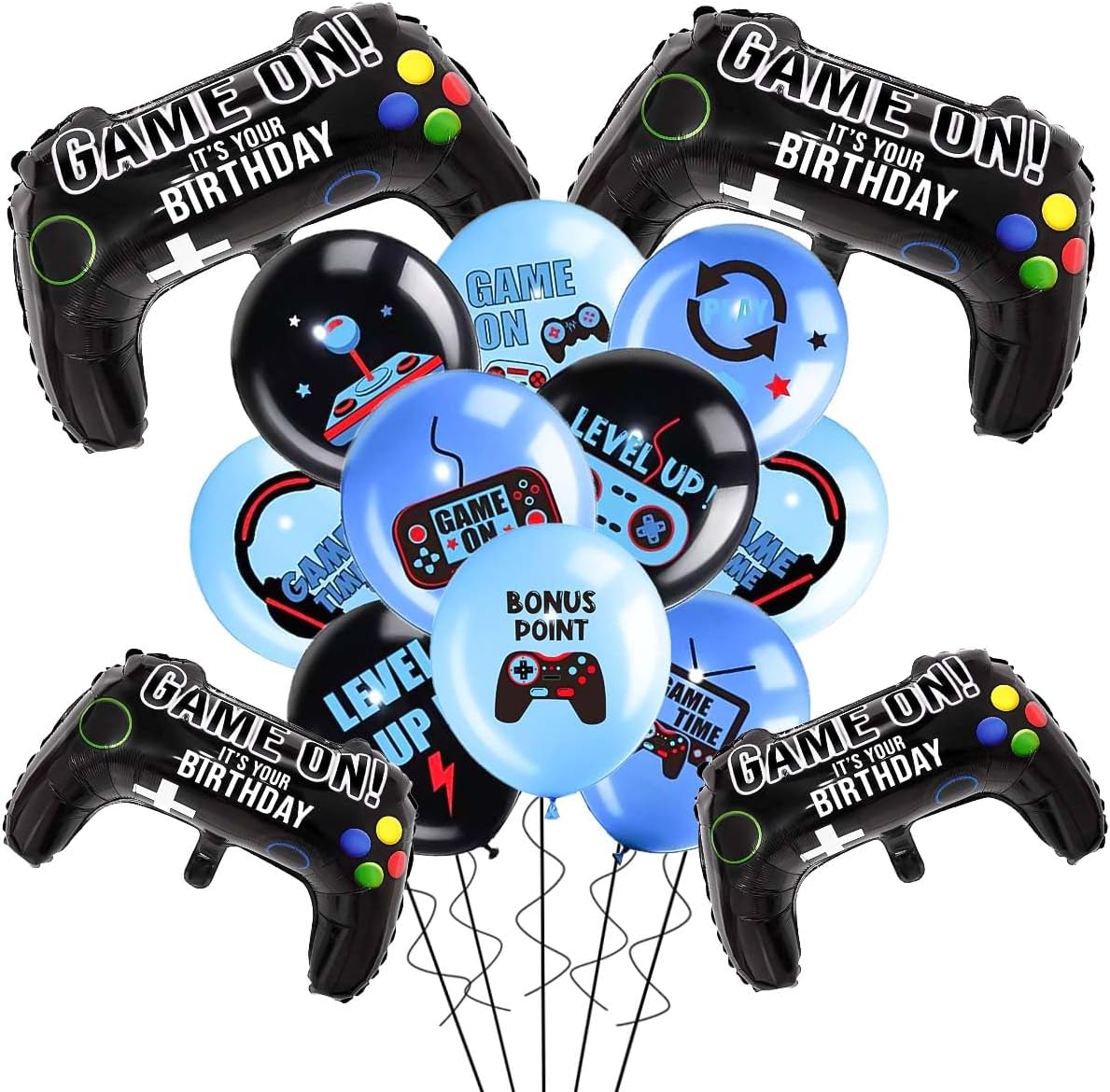 22 PCS Video Game Party Balloon Set, Gamer Balloons, Game Happy ...