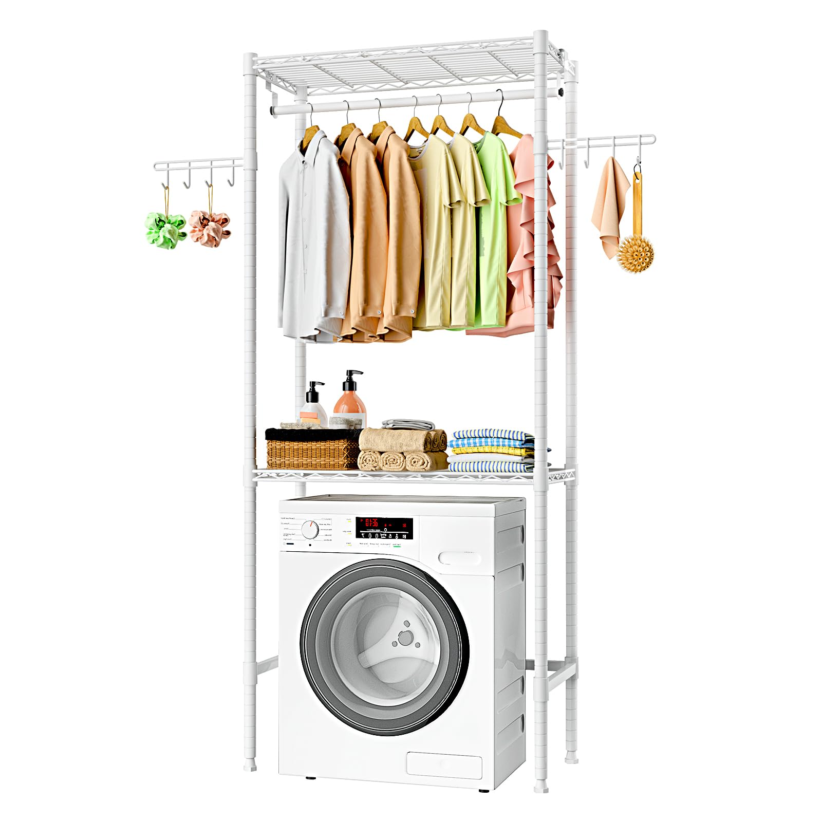 Amazon.com: Memobarco Over Washer and Dryer Shelves, 2 Tiers Metal ...